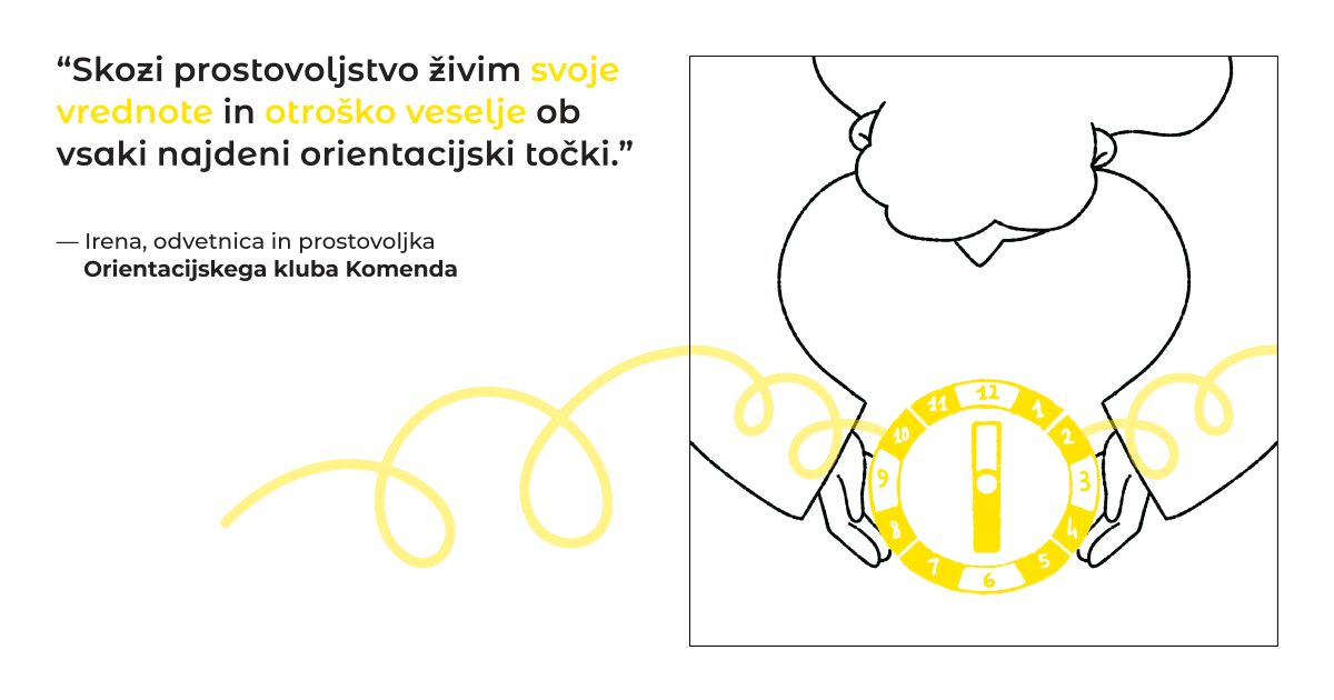 Irena, odvetnica in prostovoljka Orientacijskega kluba Komenda - ZaNVO