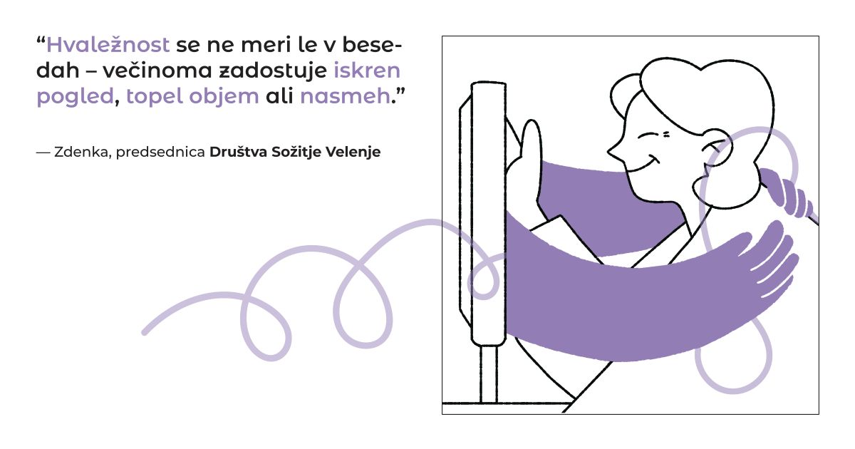 Zdenka, predsednica Društva Sožitje Velenje - ZaNVO